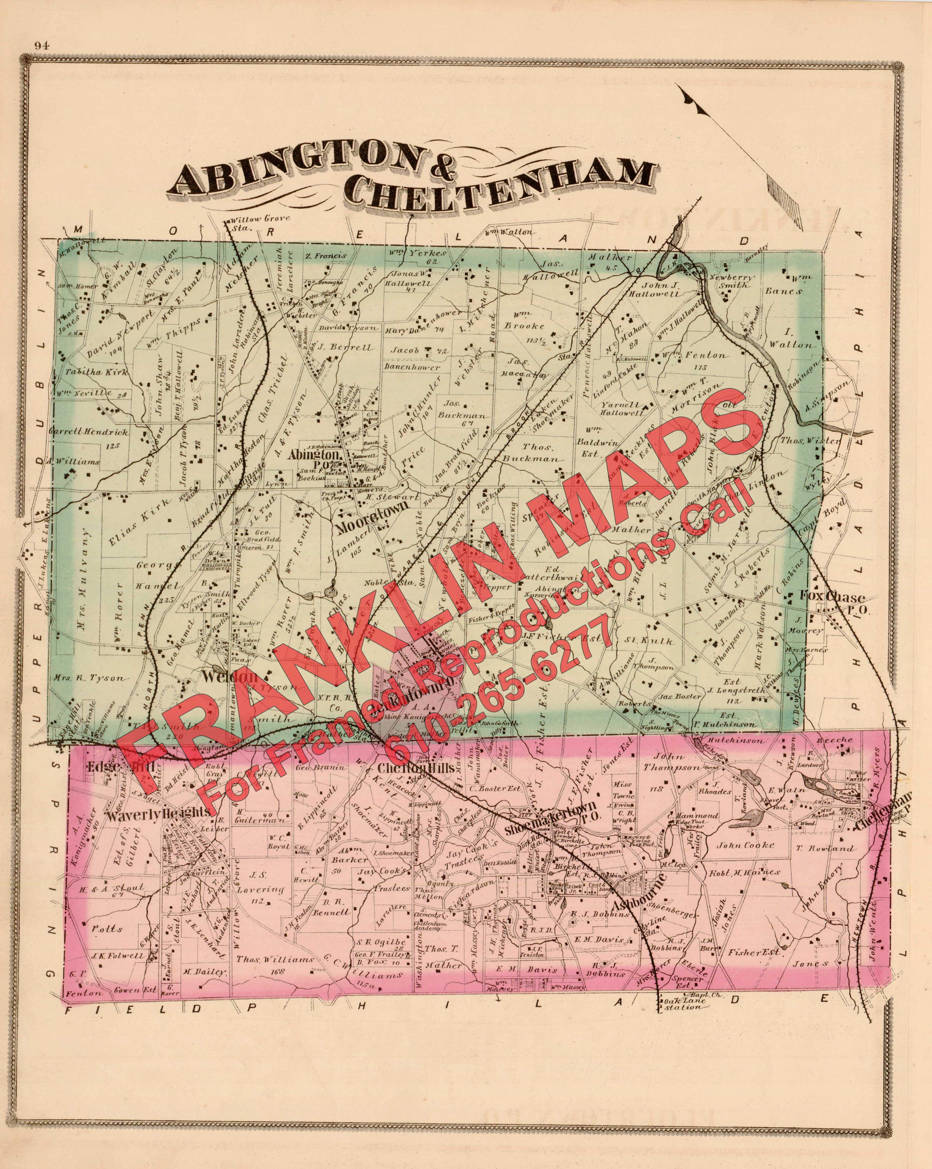 Combination Atlas Map of Montgomery County, Pennsylvania, J. D. Scott ...