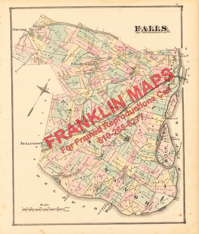 Combination Atlas Map of Bucks County, Pennsylvania, J. D. Scott, 1876 ...